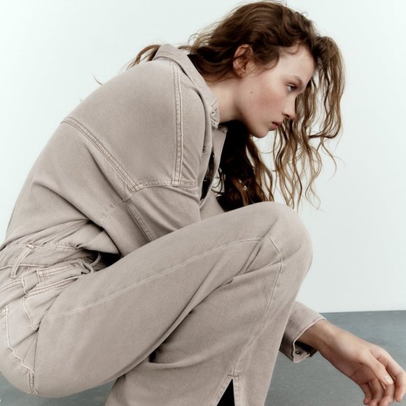 Zara | Pants & Jumpsuits | Zara Trf Long Denim Jumpsuit | Poshmark